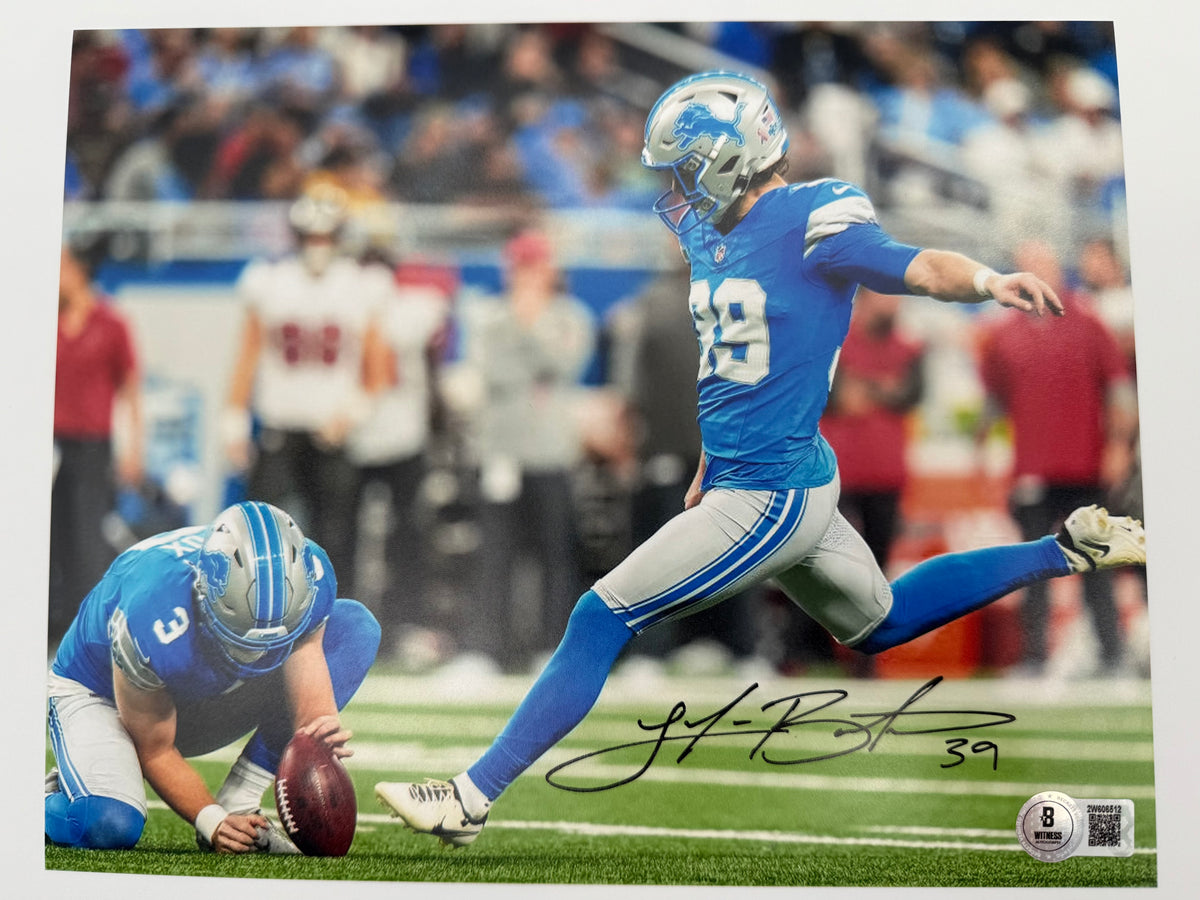 Jake Bates Autographed 8x10 Detroit Lions Photo Beckett CoA | JMC Sports
